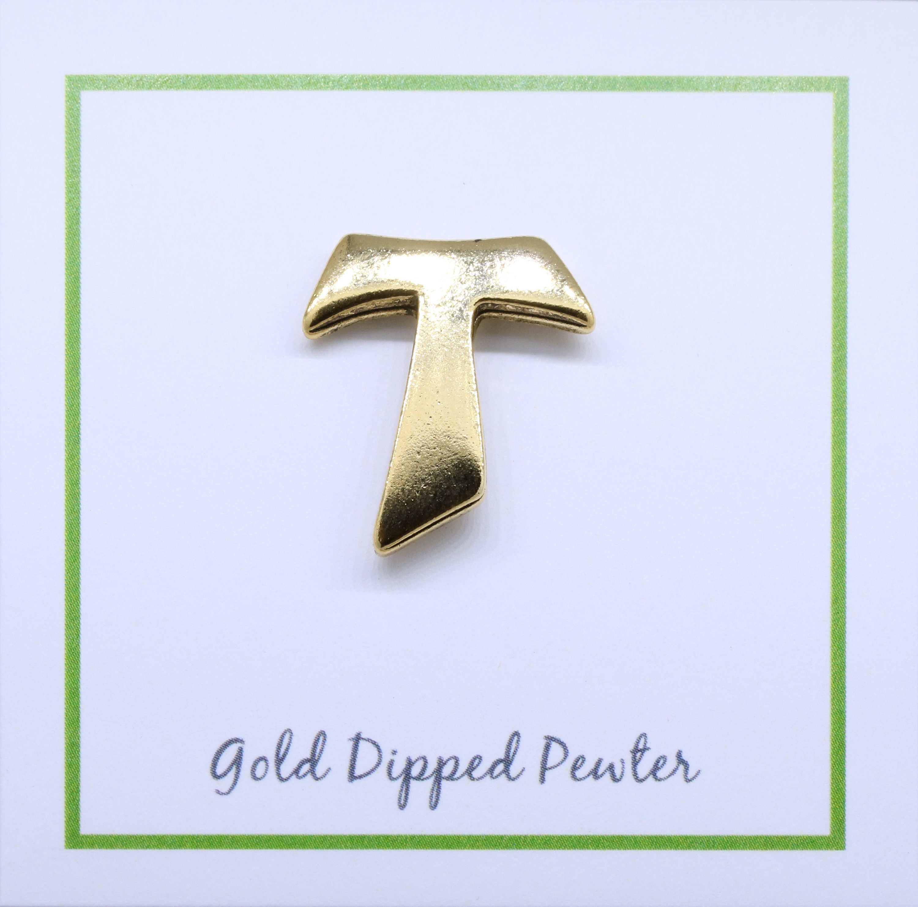 Franciscan Tau Symbol Gold Dipped Pewter Lapel Pin CC673G | Etsy