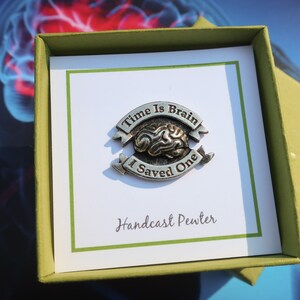 Time is Brain- Stroke Awareness Medical Lapel Pin- CUS628- Stroke ...