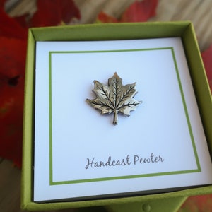 Maple Leaf Pewter Lapel Pin- CC698- Maple Tree, Maples, Canada, and ...