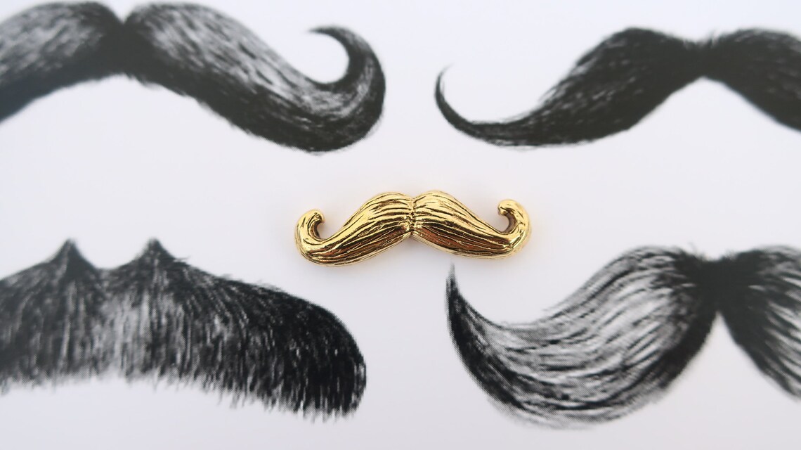 Moustache Lapel Pin CC624G Mustache Movember Men's | Etsy