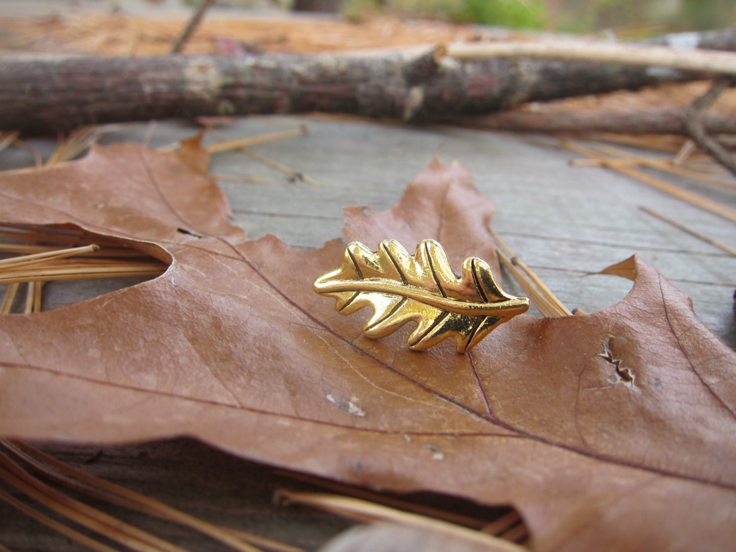 Gold Oak Leaf Lapel Pin CC485G Nature Hiking Tree and - Etsy