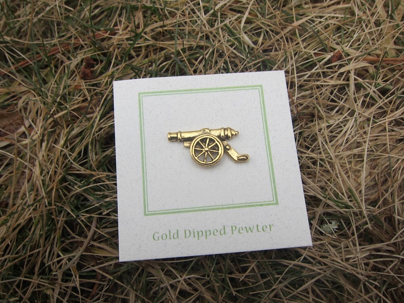 Gold Cannon Lapel Pin- CC340G- Artillery and War Weapons, Civil War ...
