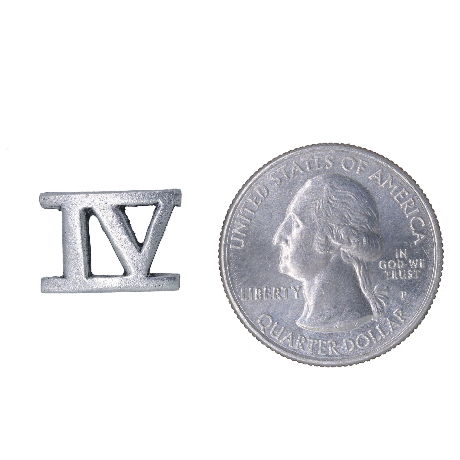 IV Pewter Lapel Pin- Cc609-roman Numerals, 4, Ancient Rome, Numbers ...