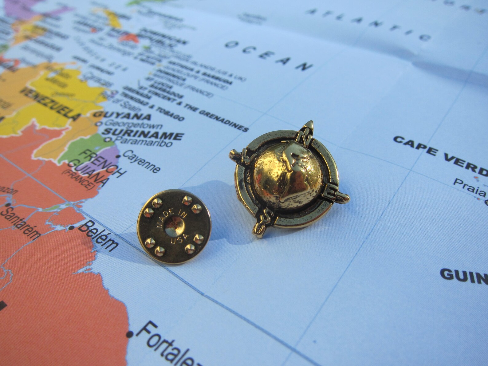 Gold Globe Compass CC454G World Globe Earth Explore | Etsy