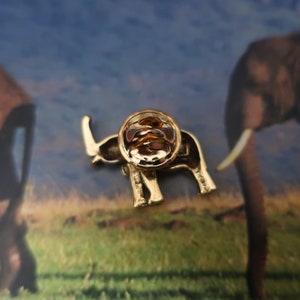Elephant Gold Dipped Pewter Lapel Pin- CC248G- Elephant, Savannah, Asia ...