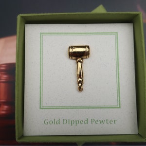 Gold Gavel Lapel Pin-cc553g-law, Courts of Law, Succession, Mallet, and ...