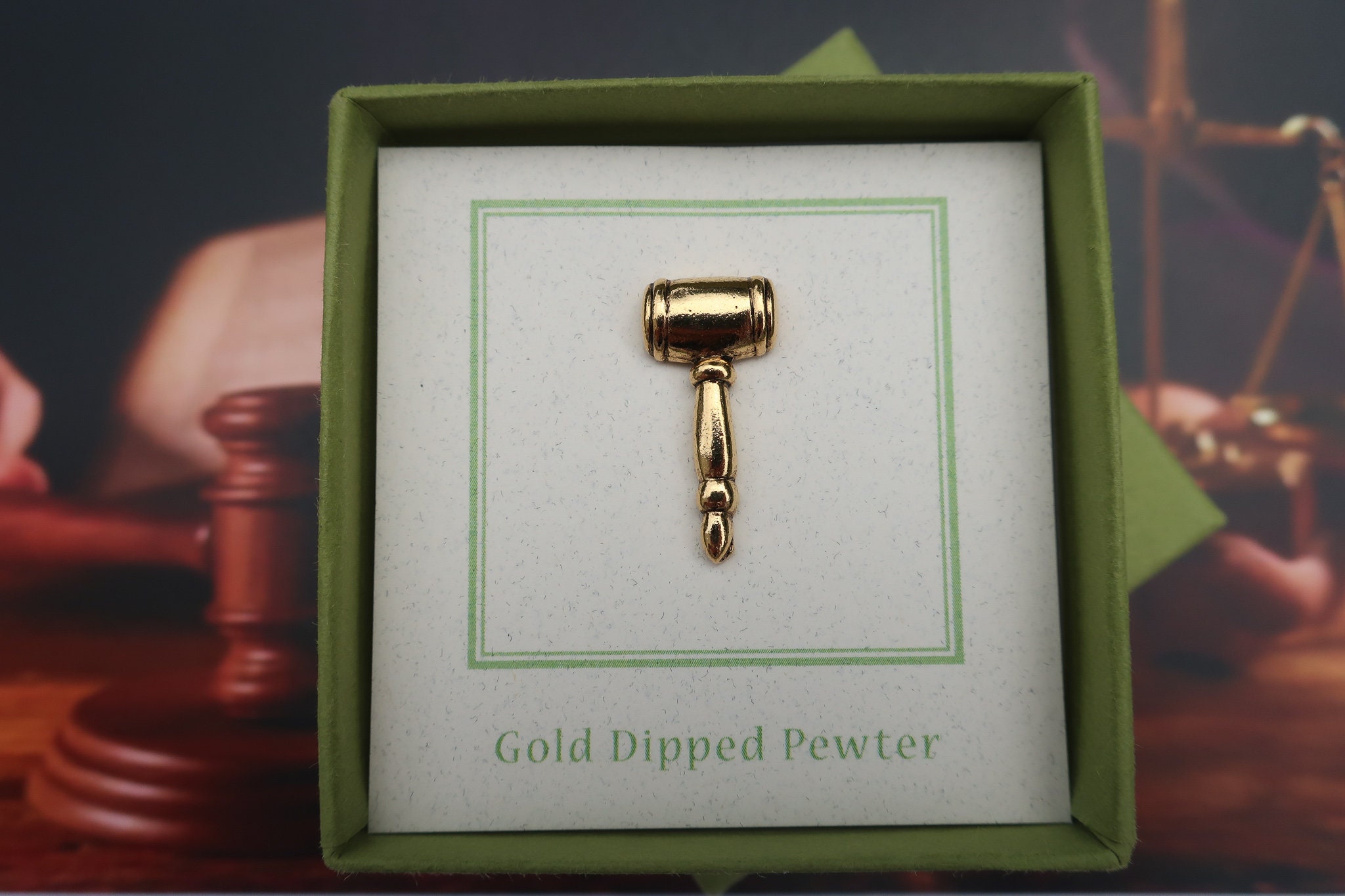 Gold Gavel Lapel Pin-cc553g-law, Courts of Law, Succession, Mallet, and ...