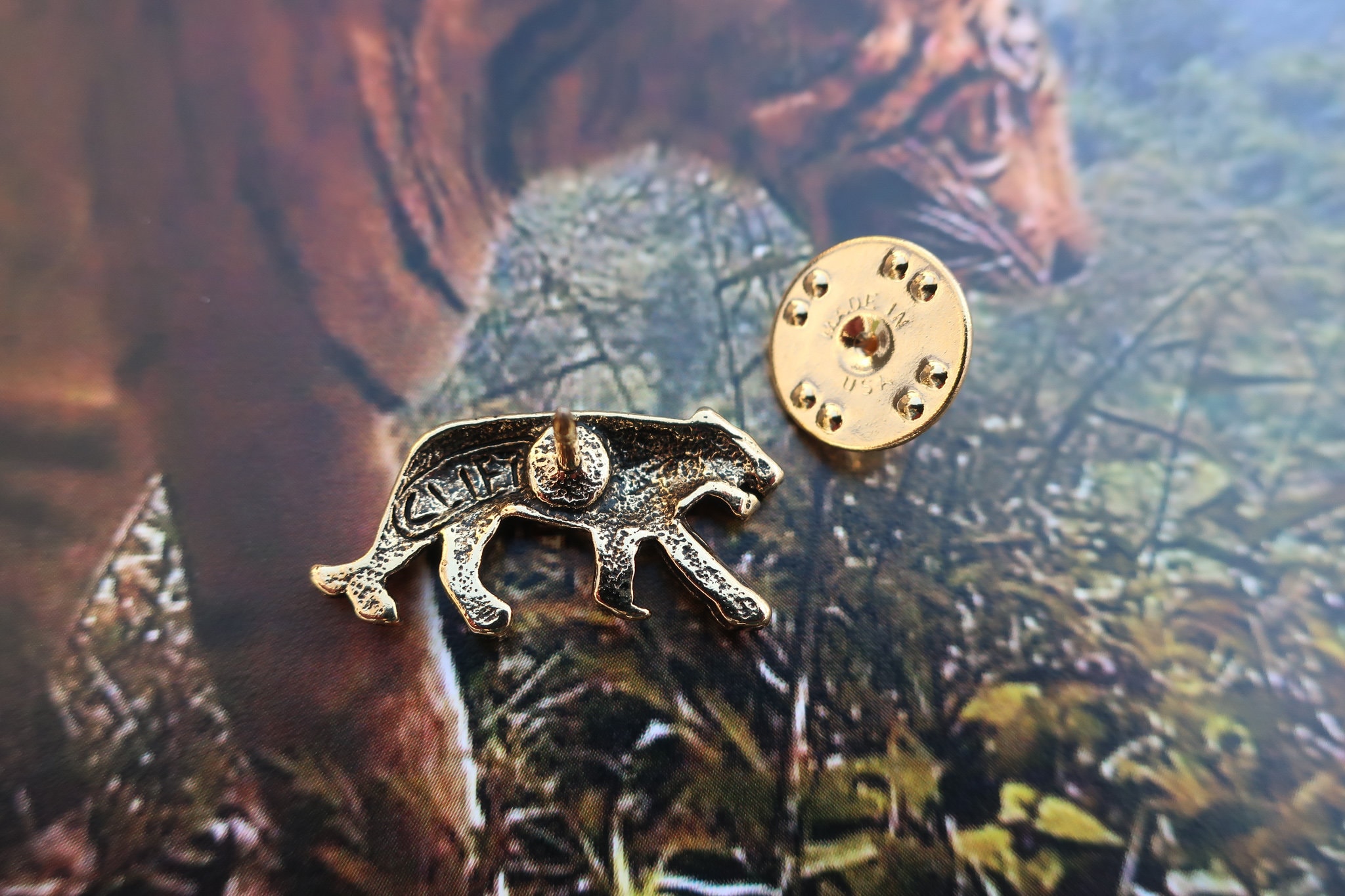 Tiger Gold Dipped Pewter Lapel Pin CC469G Tiger Wildlife | Etsy