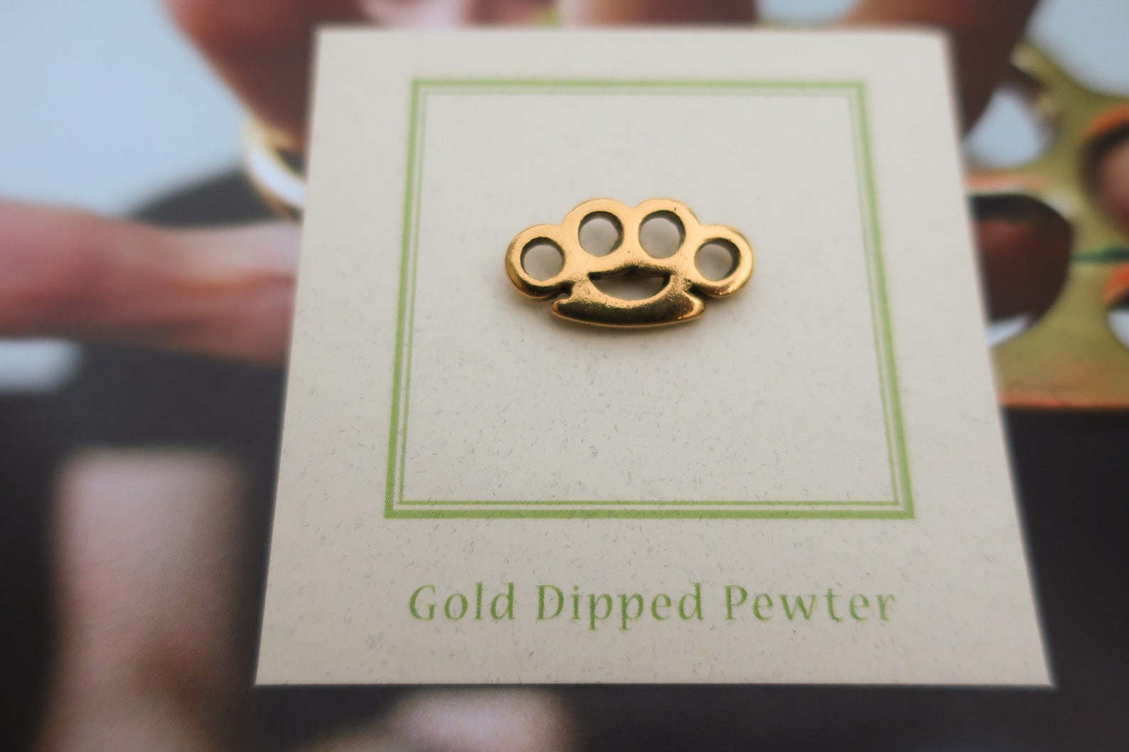 Brass Knuckles Lapel Pin in Gold-cc525g - Etsy