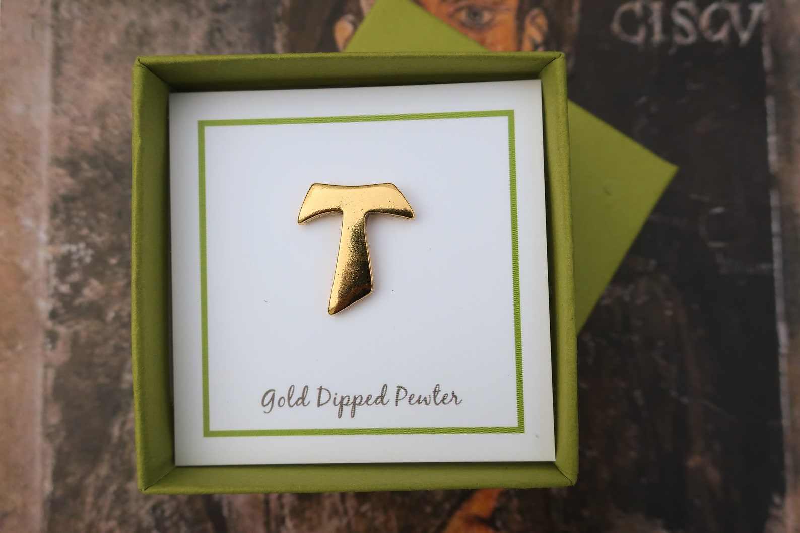 Franciscan Tau Symbol Gold Dipped Pewter Lapel Pin- CC673G- Franciscan ...