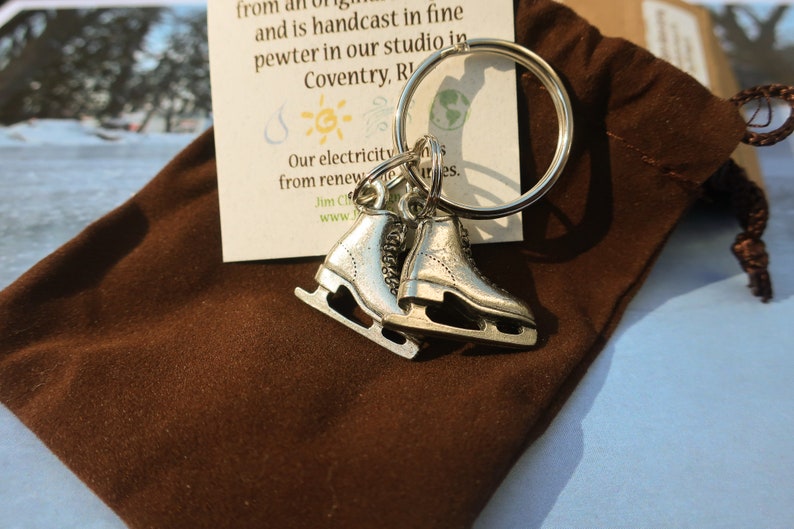 Figure Skate Keychain- K101- Pewter Ice Skating Gifts - Etsy