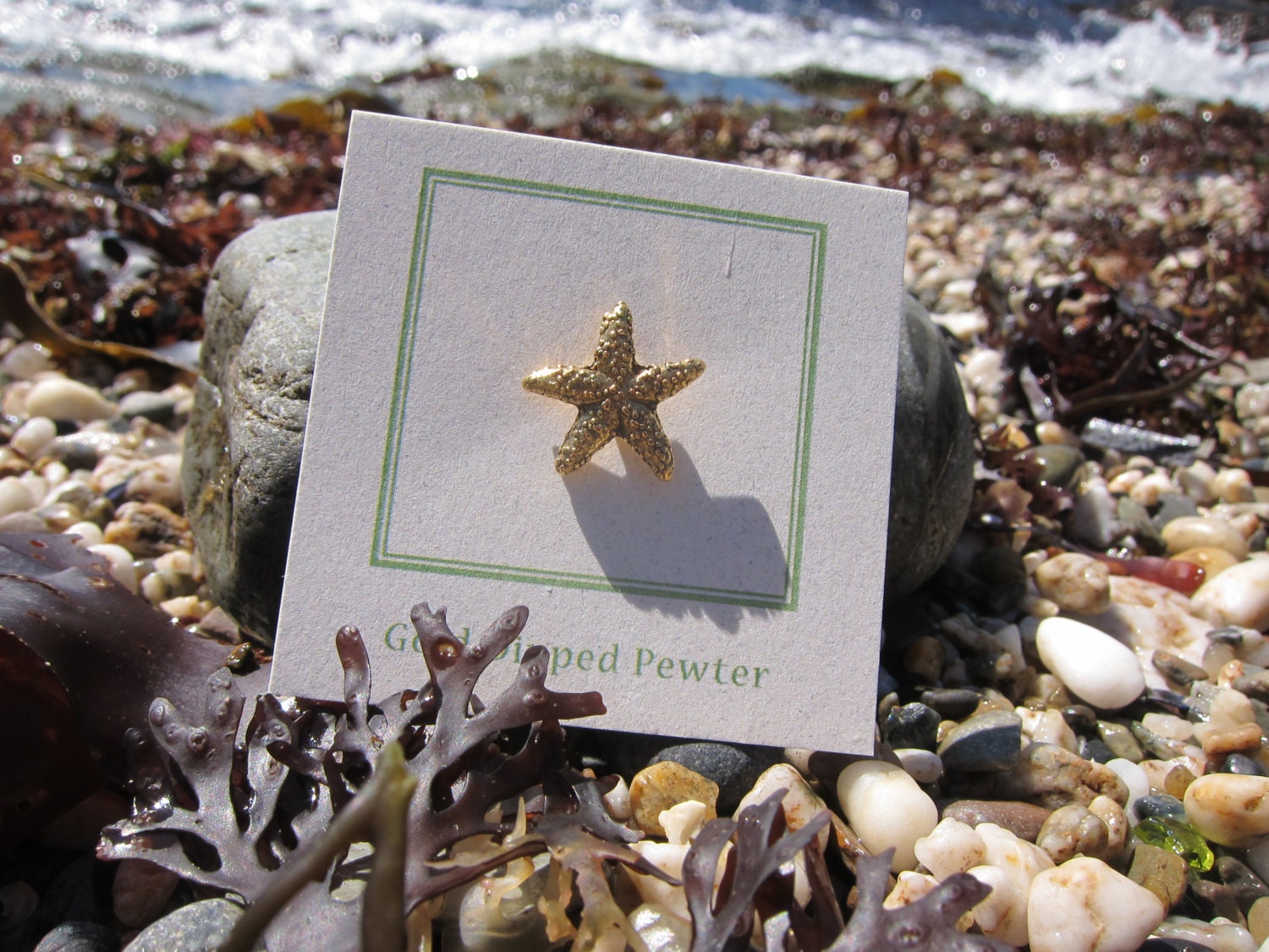 Gold Starfish Lapel Pin CC415G Starfish Ocean Beach Sea | Etsy