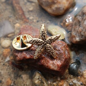 Gold Starfish Lapel Pin- CC415G- Starfish, Ocean, Beach, Sea Side, and ...