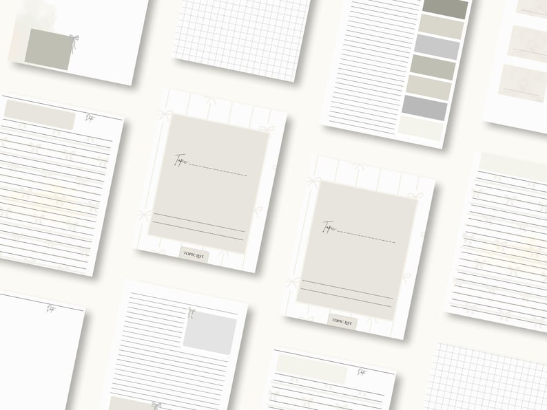 College/school Minimalist Digital Notebook Hyperlinked Topics| Lined ...