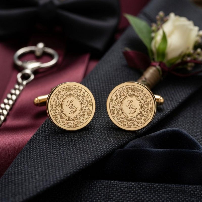 Cufflinks With a Rose - Etsy