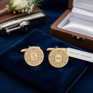 Personalized Wedding Cufflinks, Custom Initials Date Monogram Engraved ...