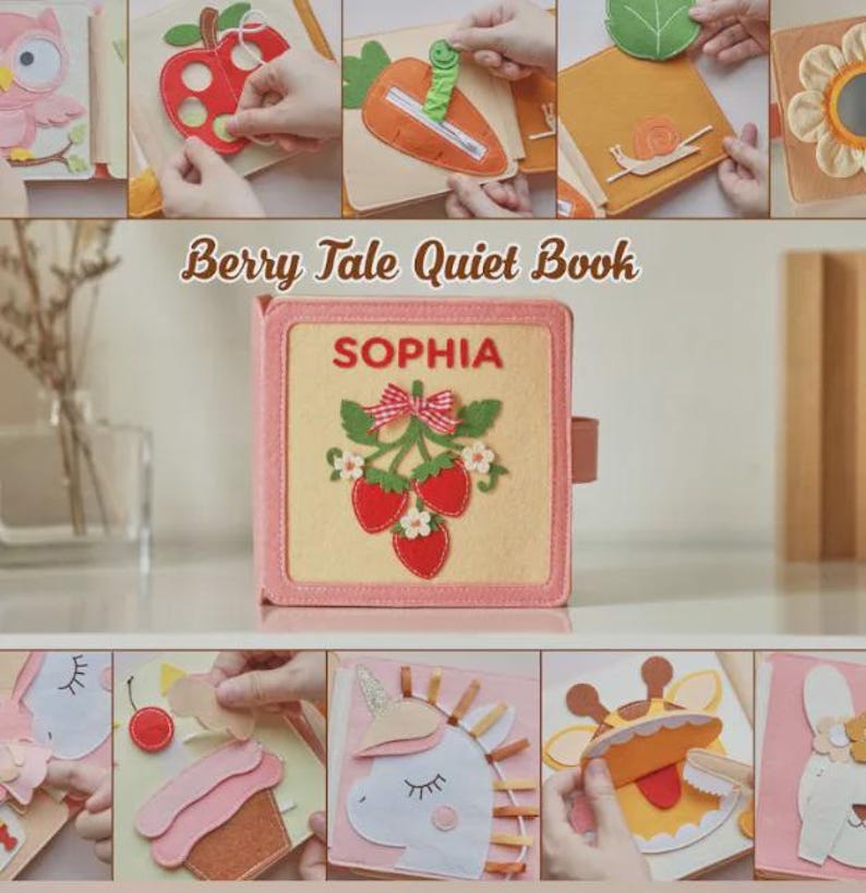 Personalized Felt Quiet Book, Montessori Toddler Activity Toy, Sensory ...