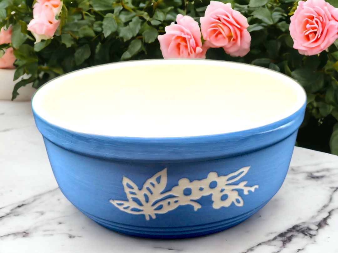 Vintage Cameoware 8 1/2 Ceramic Mixing Bowl by Harker Pottery USA Light ...