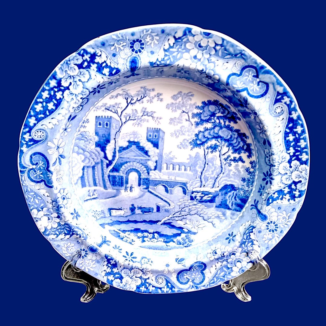Antique Spode Castle and Bridge Dinner Plate Circa 1820 Lovely With ...