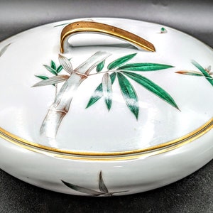 Vintage Noritake CANTON BAMBOO Pattern 5027 Covered Vegetable Dish With ...