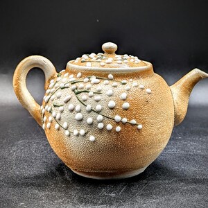 Japanese Moriage Meiji Sharkskin Pottery Teapot With Orange Peel Glaze ...