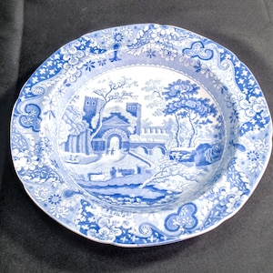 Antique Spode Castle and Bridge Dinner Plate Circa 1820 Lovely With ...