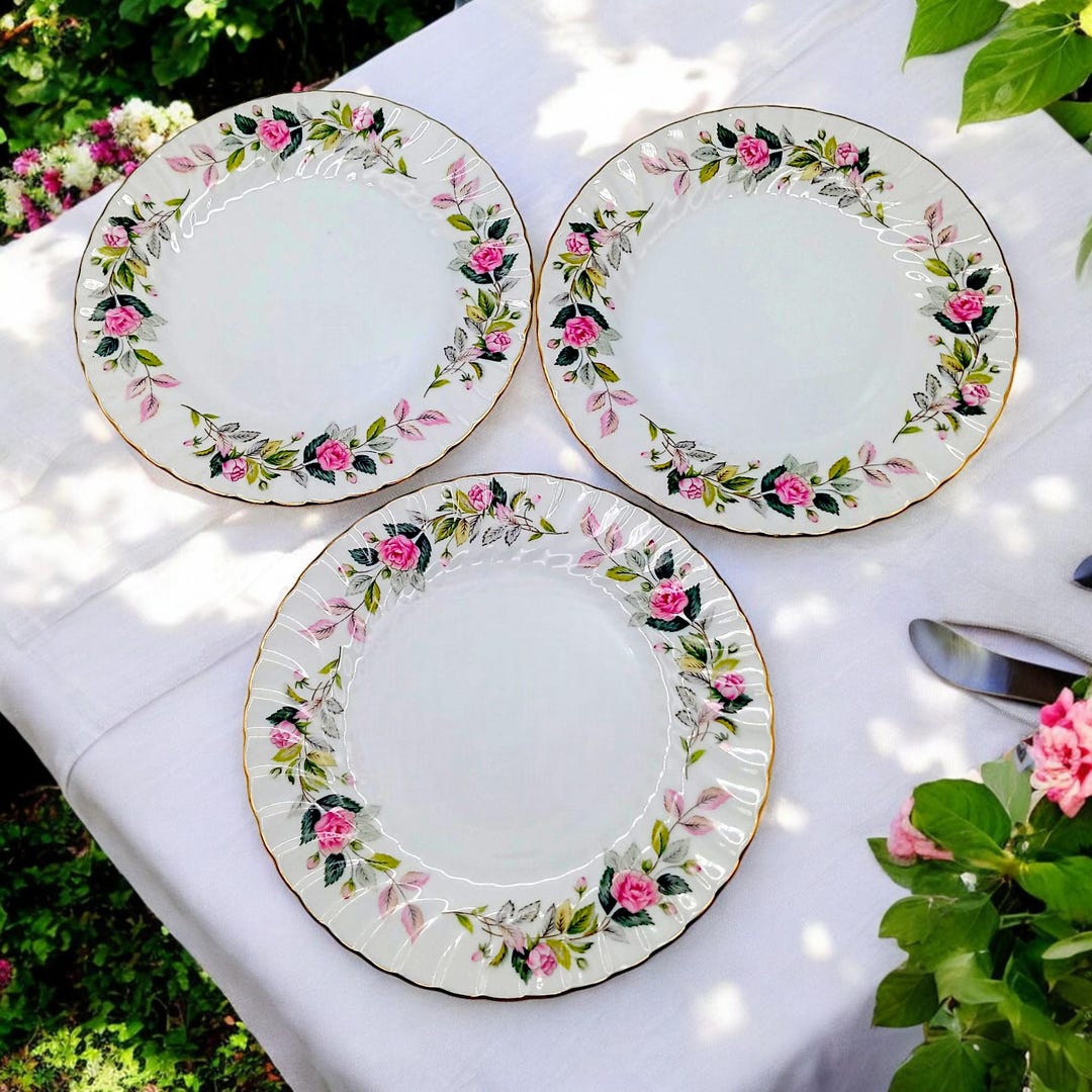 Lovely Set of 3 Salad Plates 7.75 Inch- From Creative Fine China ...