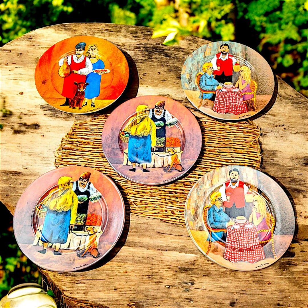 Set of 5 Tuscan Storefronts Guy Buffet Collection 8 Inch Collectable ...