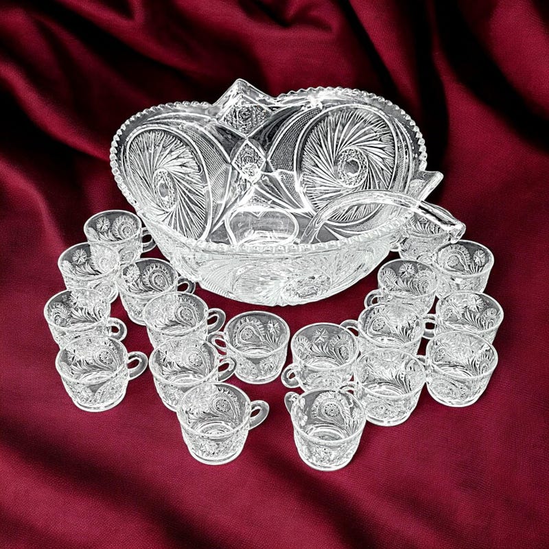 Crystal Punch Bowl Large - Etsy