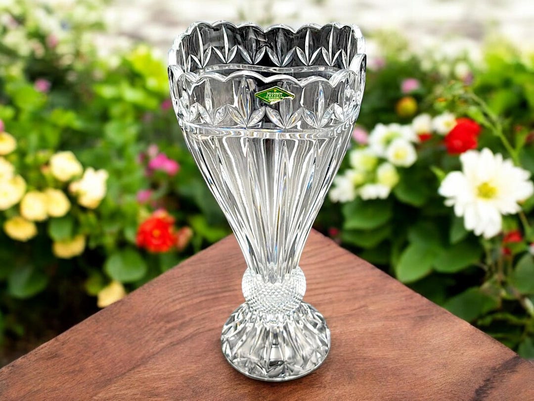Shannon Crystal by Godinger Olympia Large 14” Vase - 24% European Lead ...