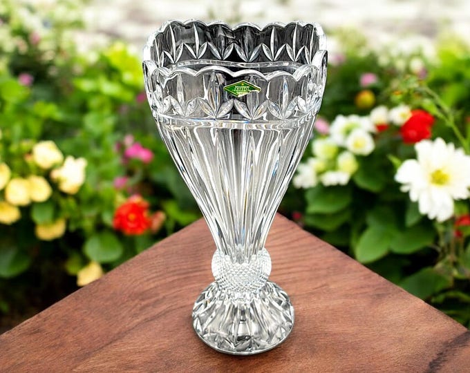 Shannon Crystal by Godinger Olympia Large 14” Vase - 24% European Lead ...