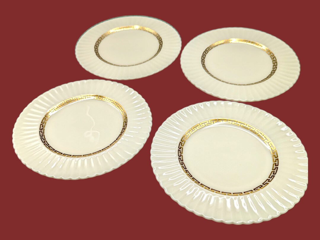 Set of 4 Lenox Creton Bread Plates 0-316 Ivory Porcelain China 6 1/4 ...