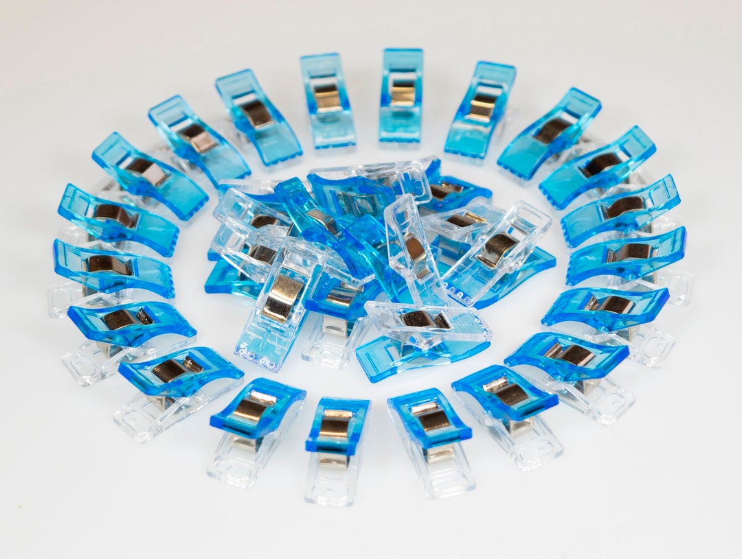 200 Bulk Count Small Blue Plastic Quilting or Crocheting Sewing Clips ...
