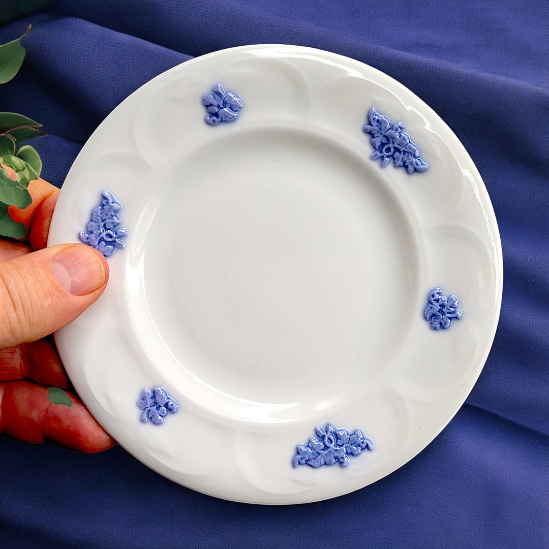 Antique Adderly Blue Chelsea Embossed Bread Plates Set of 4 Bone China ...