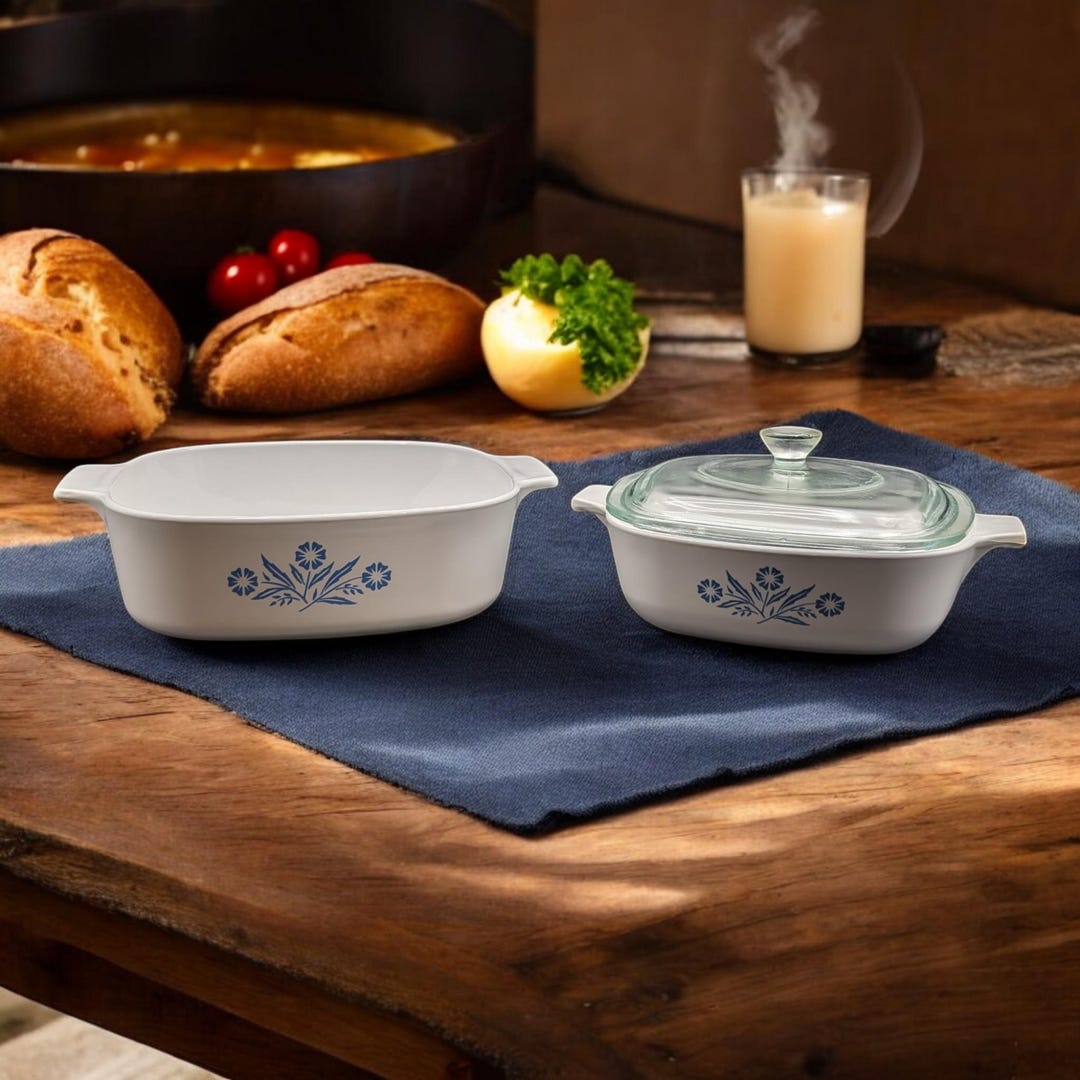 Vintage Corningware Cornflower Blue 3-piece Casserole Set: 2-quart ...