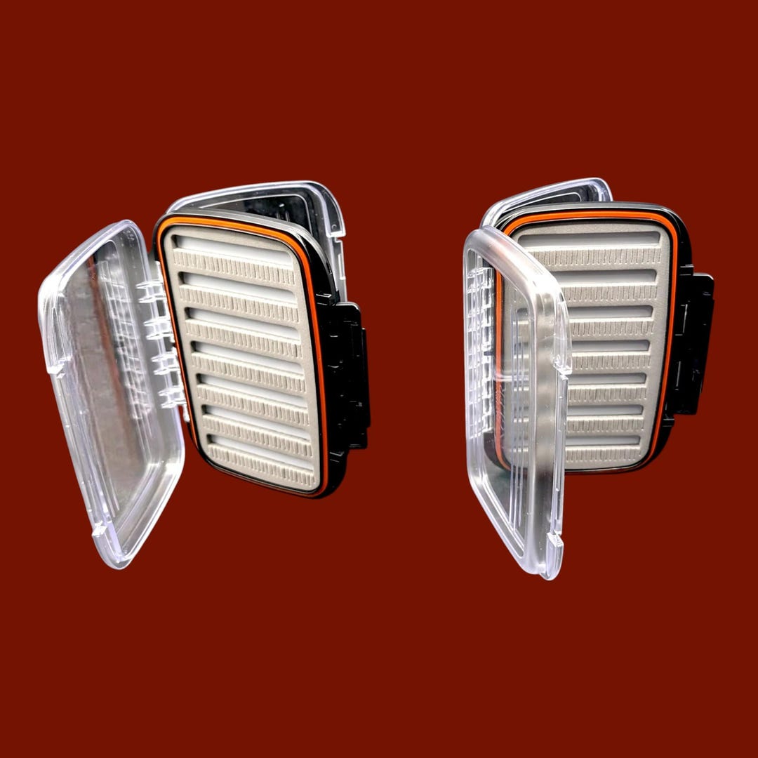 Set of 2 Large Double Sided Fly Boxes With Slit Foam Liners Watertight ...