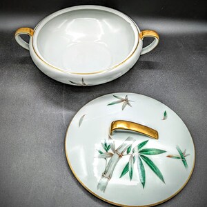 Vintage Noritake CANTON BAMBOO Pattern 5027 Covered Vegetable Dish With ...