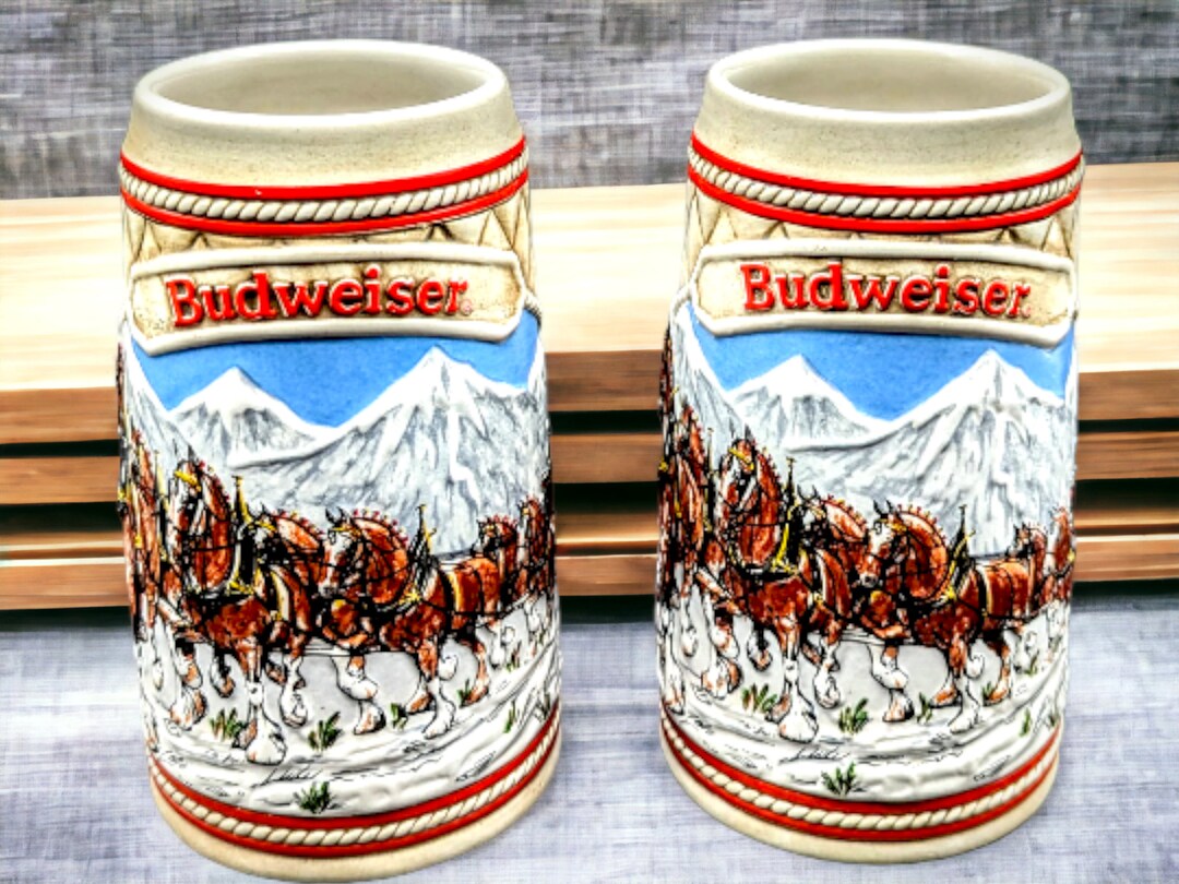 Pair of Budweiser 1985 A Series Holiday Beer Steins Clydesdale - Etsy