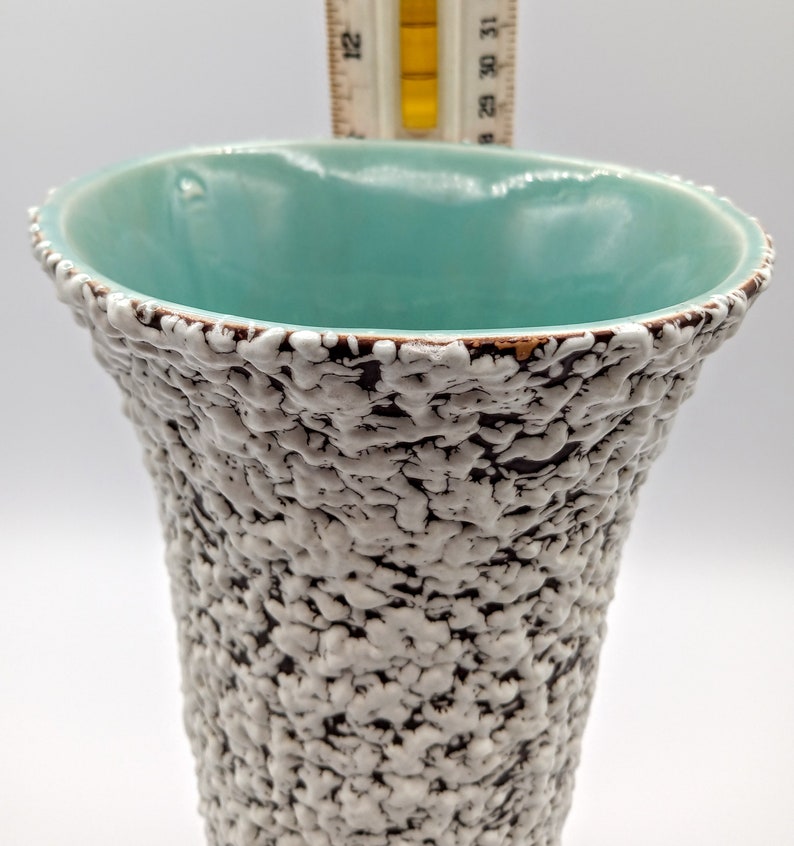 Mid-century Splatter Ware Art Pottery Footed Vase 11 Inches - Etsy