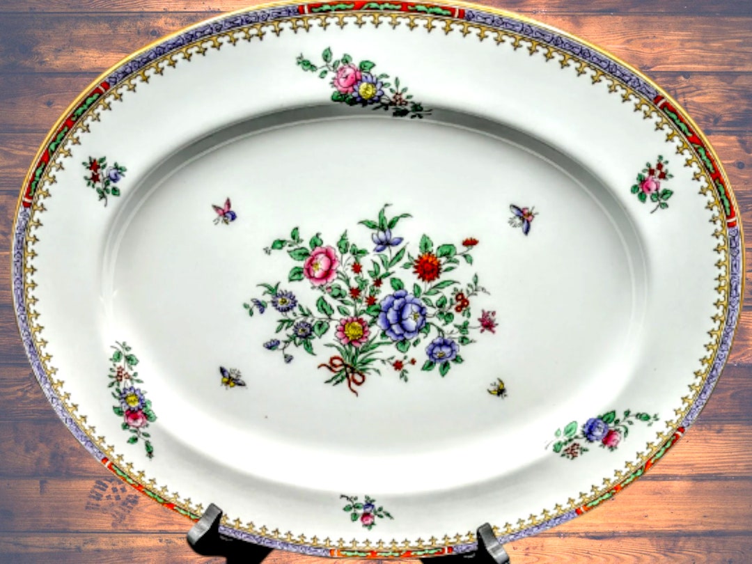 Spode Copeland Bone China Serving Platter: LOWESTOFT FLOWERS, 11" - Etsy