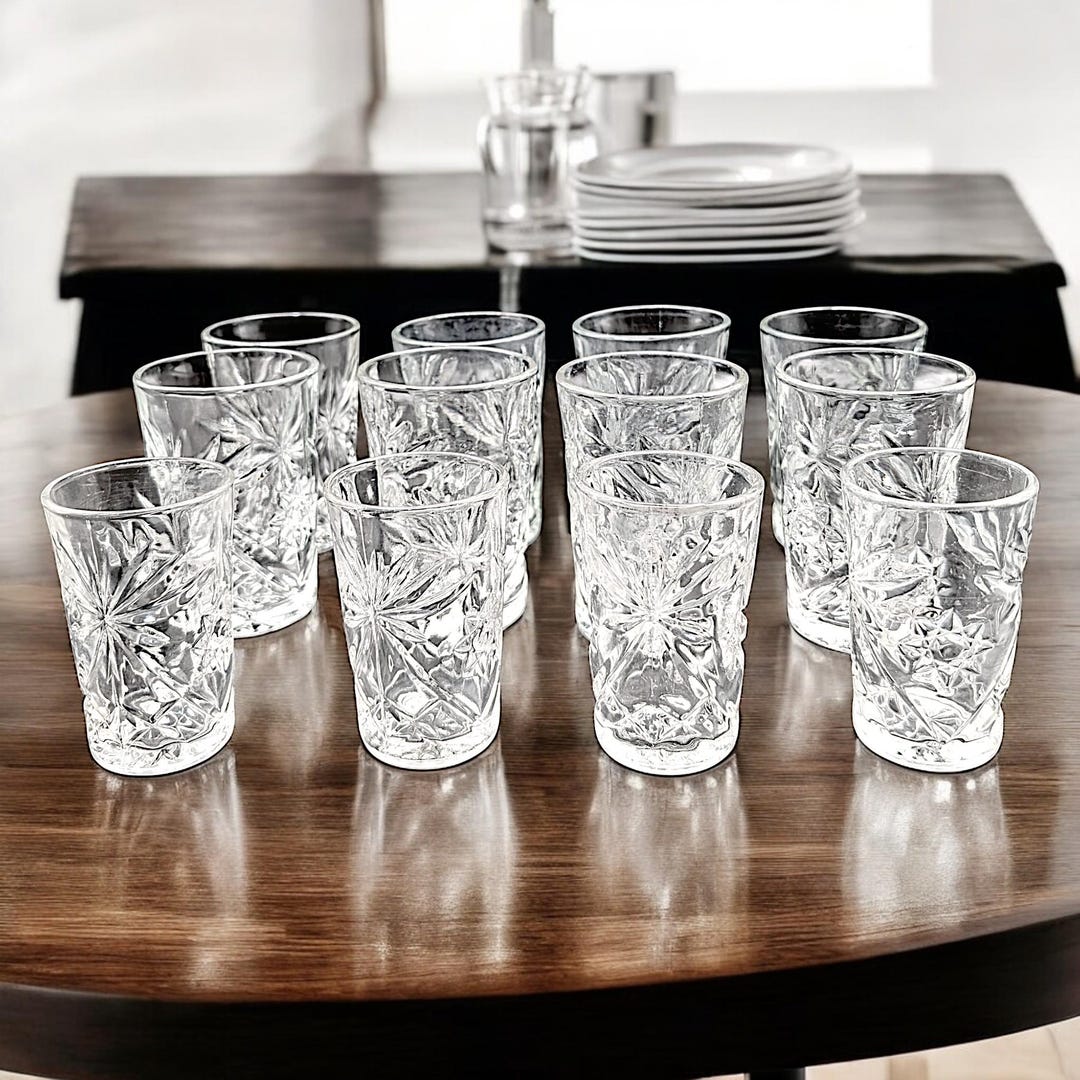 Vintage Anchor Hocking EAPG Set of Eight 8 Ounce Tumblers and Four 6 ...