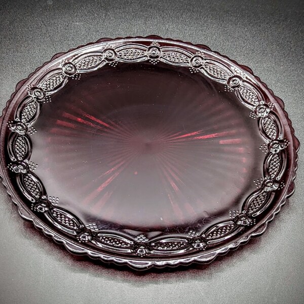 Ruby Glass Platter - Etsy