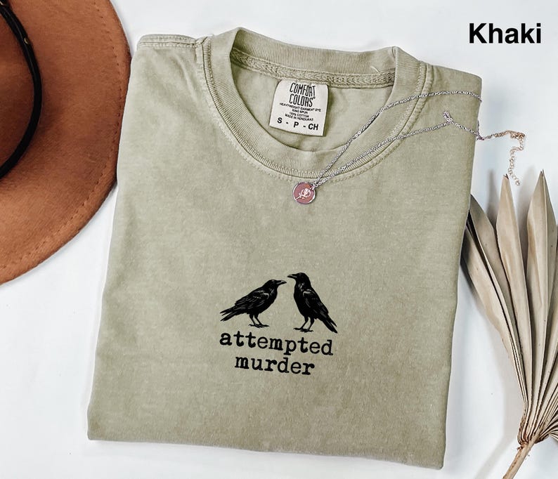 Funny Bird Shirt, Attempted Murder Crow Tee, Comfort Colors Graphic T ...
