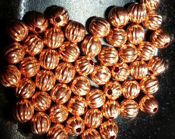 6.2mm Corregated Solid Copper Beads. Made in the USA. - Etsy