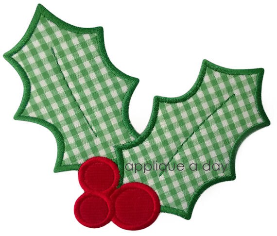 Holly Applique Design machine Applique Embroidery Design - Etsy