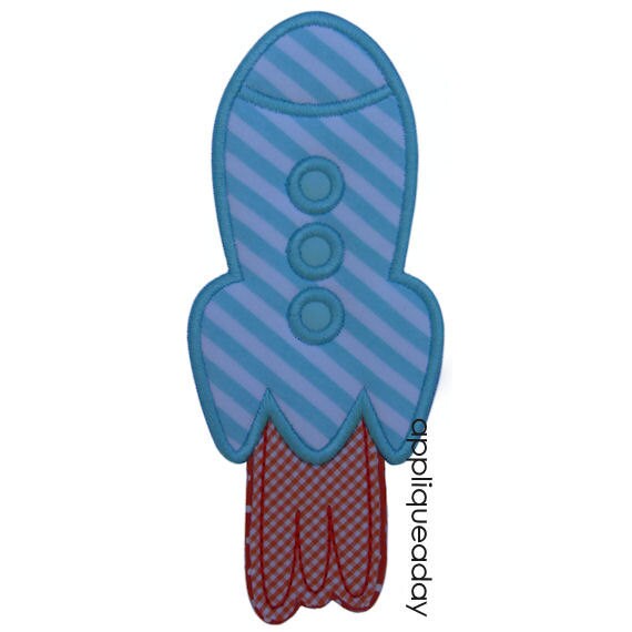Rocket Ship Applique Design (machine Applique Embroidery Design ...