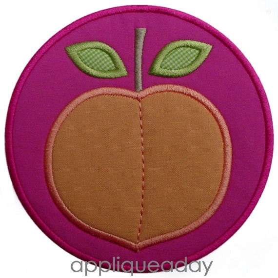 Peach Applique Design machine Applique Embroidery Design | Etsy