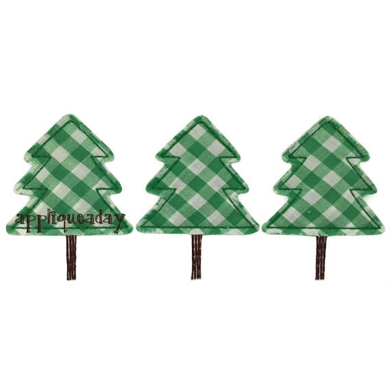 Tree Trio Christmas Applique Design machine Applique - Etsy