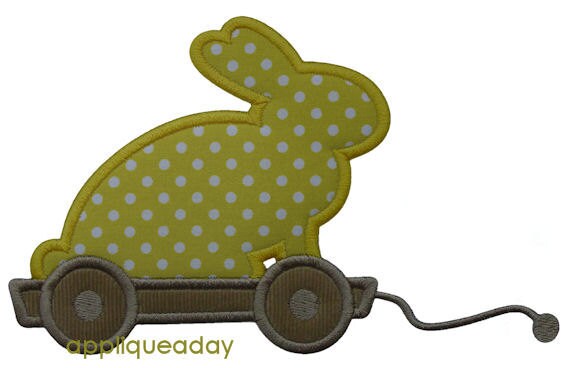 Rabbit Pull Toy Applique Design (machine Applique Embroidery Design ...