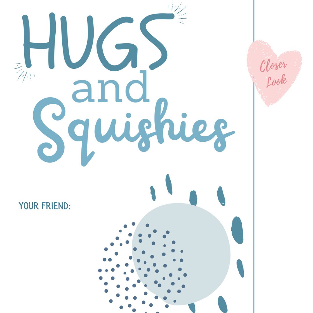 Hugs and Squishies Birthday Card, Moj Moj, Gift Tags, Party Favors ...